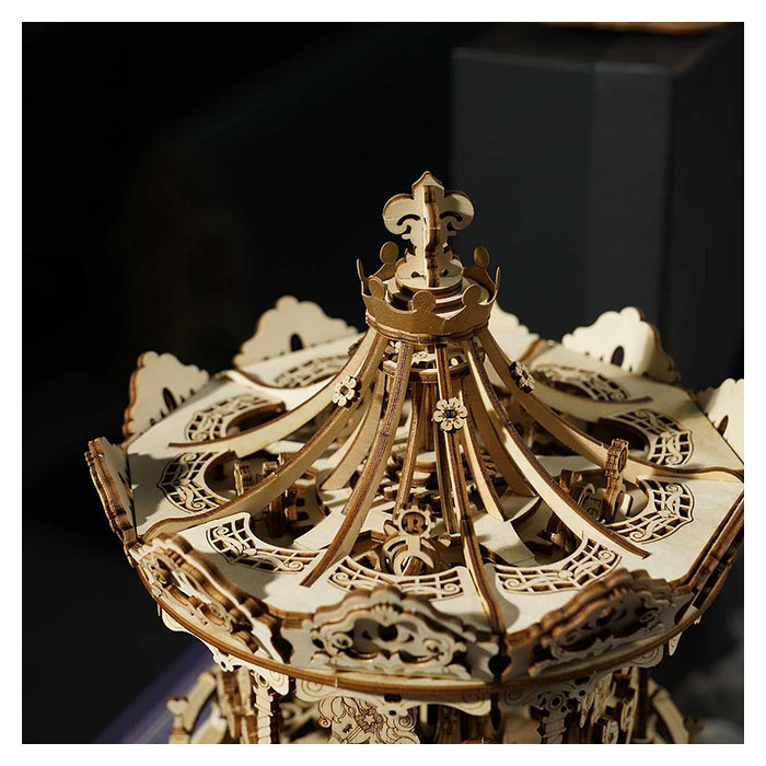 3D Wooden Puzzle Romantic Carousel Music Box - Tradeopia Corp.