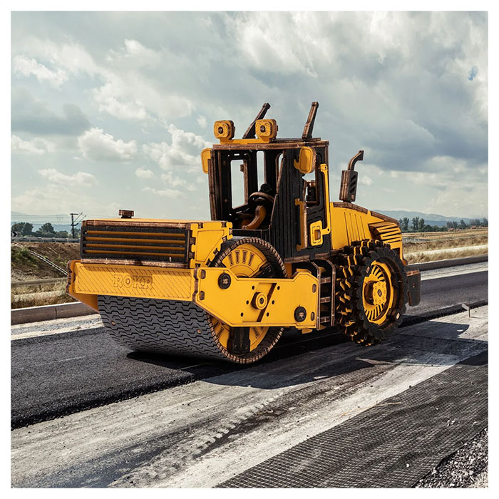 ROKR Road Roller Engineering Vehicle 3D Wooden Puzzle - 225 PCS ...