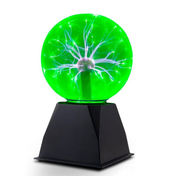 Interactive 6" Plasma Ball - Green with Black Base - Tradeopia Corp.