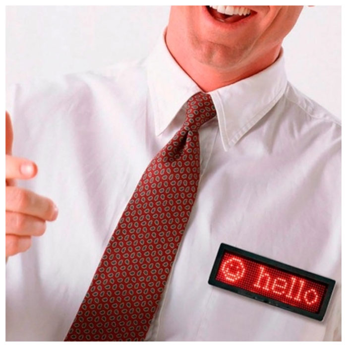 Programmable LED Name Badge – Scrolling LED Message – Tradeopia Corp.