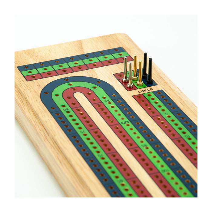 Premium Color Cribbage 3-Track Board with Metal Pegs and Storage ...